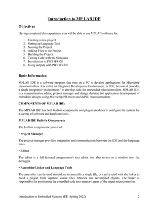 this is lab 1 of course embedded system. | PDF
