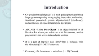 Introduction to C# (ADO.NET) and windows Form Applications.pptx