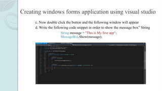 Introduction to C# (ADO.NET) and windows Form Applications.pptx