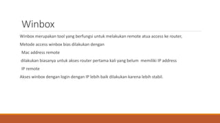 Lab1 basic router-os configuration | PDF