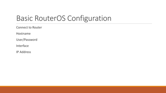Lab1 basic router-os configuration | PDF