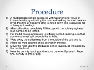 Lab 1 measurement of density of drilling mud samples using mud balance ...