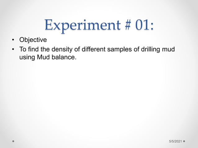 Lab 1 measurement of density of drilling mud samples using mud balance ...