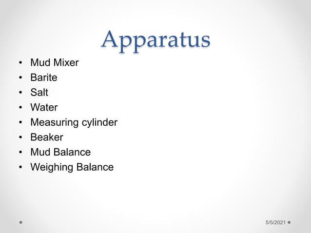 Lab 1 measurement of density of drilling mud samples using mud balance ...