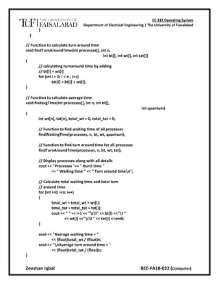 Round Robin Algorithm in Operating System | PDF