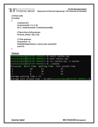 Round Robin Algorithm in Operating System | PDF