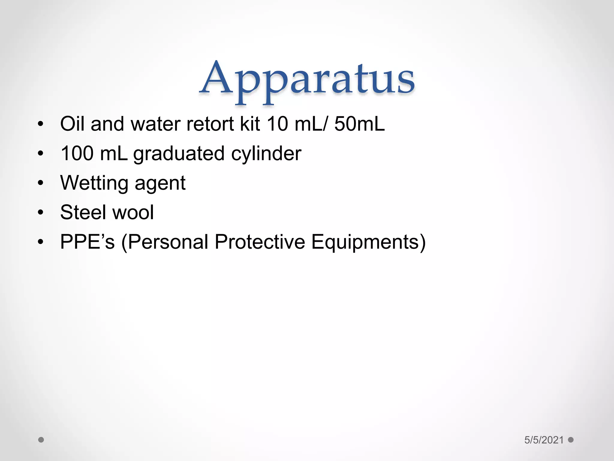 Lab 10 measurement of the oil, water and solid contents of drilling mud ...