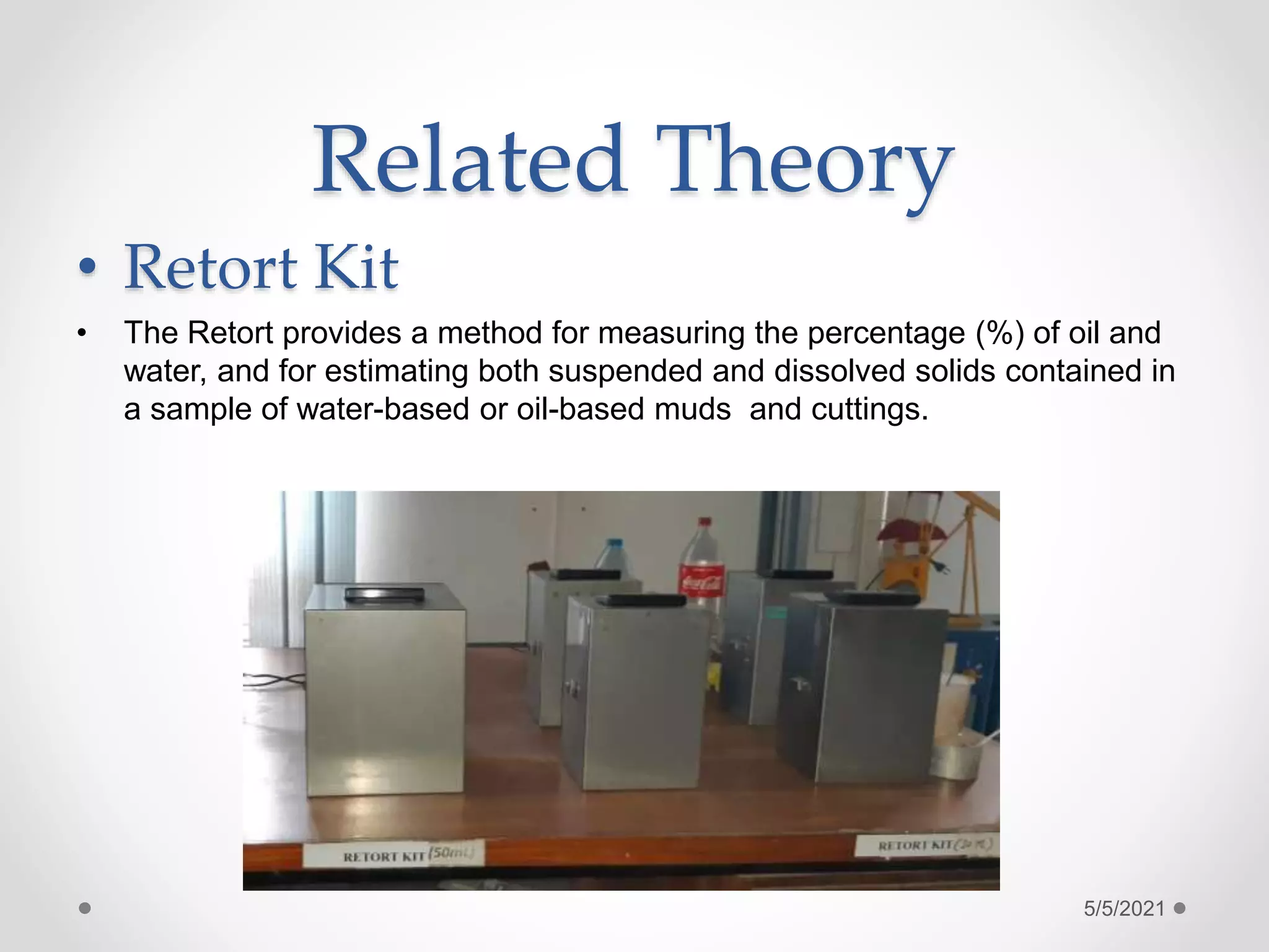 Lab 10 measurement of the oil, water and solid contents of drilling mud ...