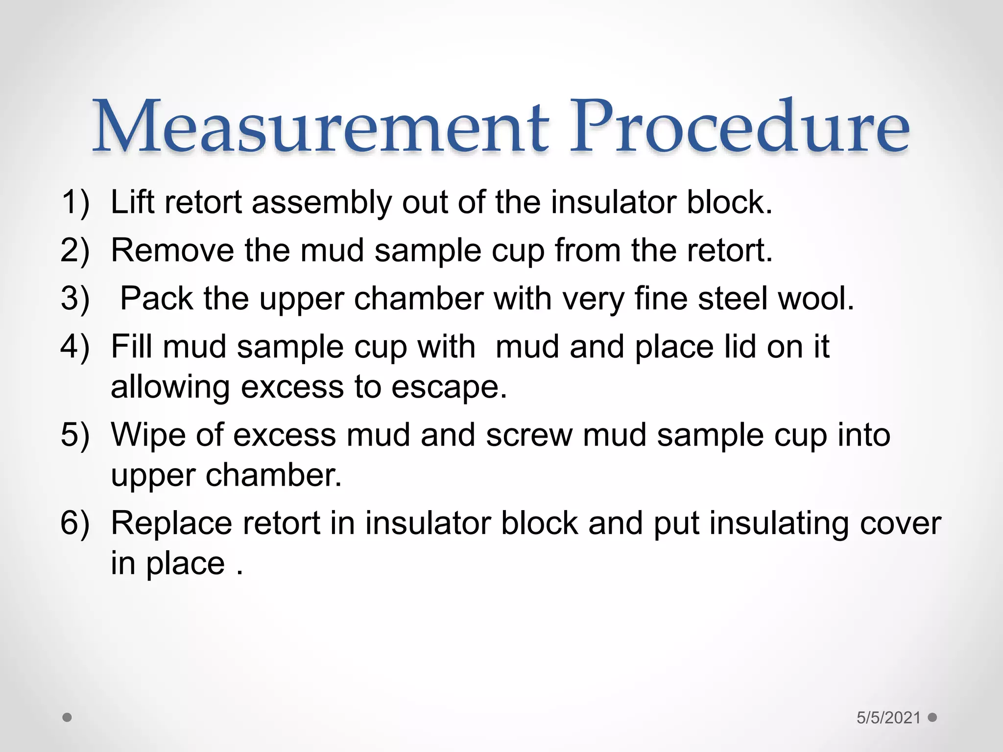 Lab 10 measurement of the oil, water and solid contents of drilling mud ...