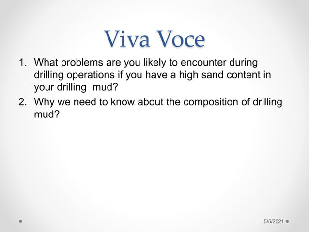 Lab 10 measurement of the oil, water and solid contents of drilling mud ...