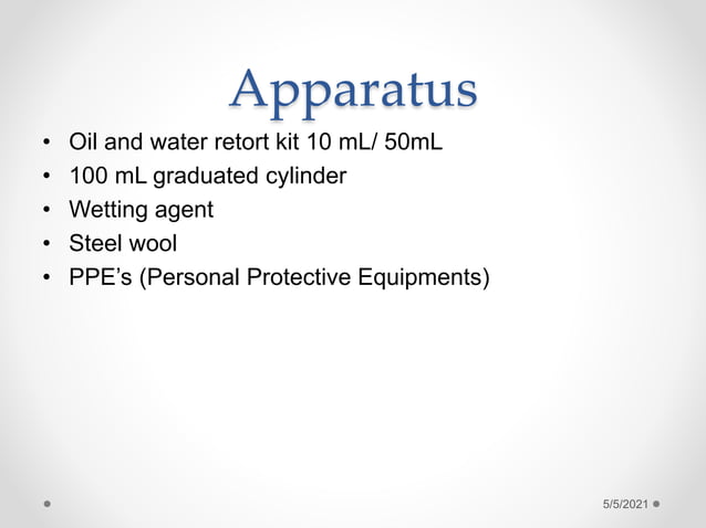 Lab 10 measurement of the oil, water and solid contents of drilling mud ...