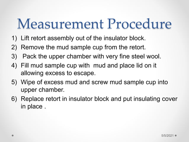 Lab 10 measurement of the oil, water and solid contents of drilling mud ...