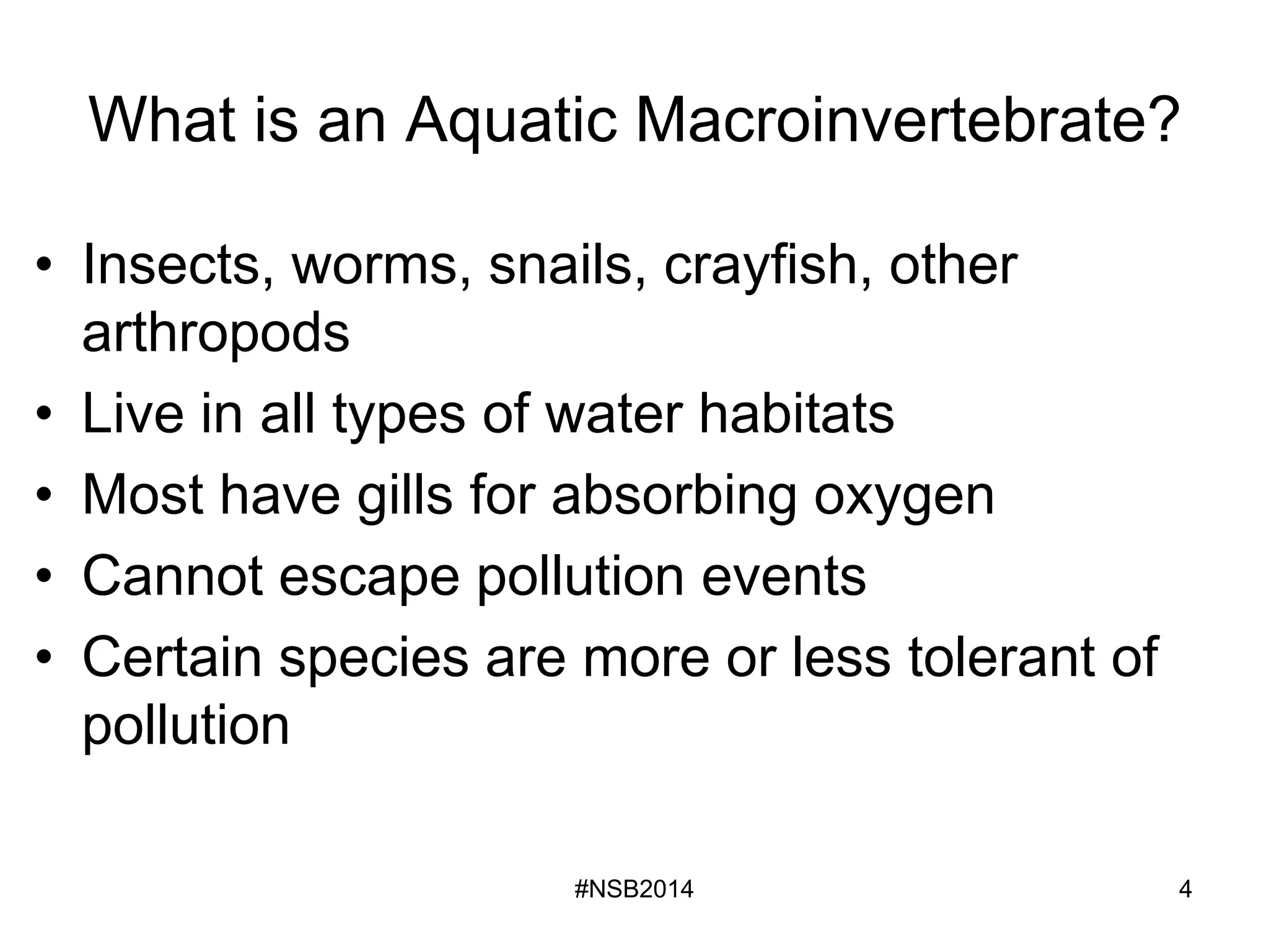 Lab 10 water quality and macroinvertebrate diversity fall 2014 | PPTX