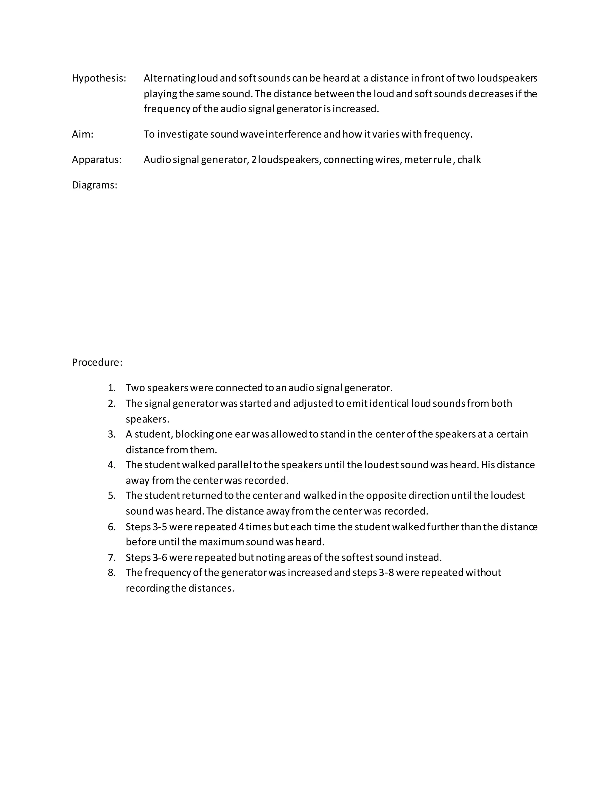 CSEC Physics Lab - Sound wave interference and its variation with ...