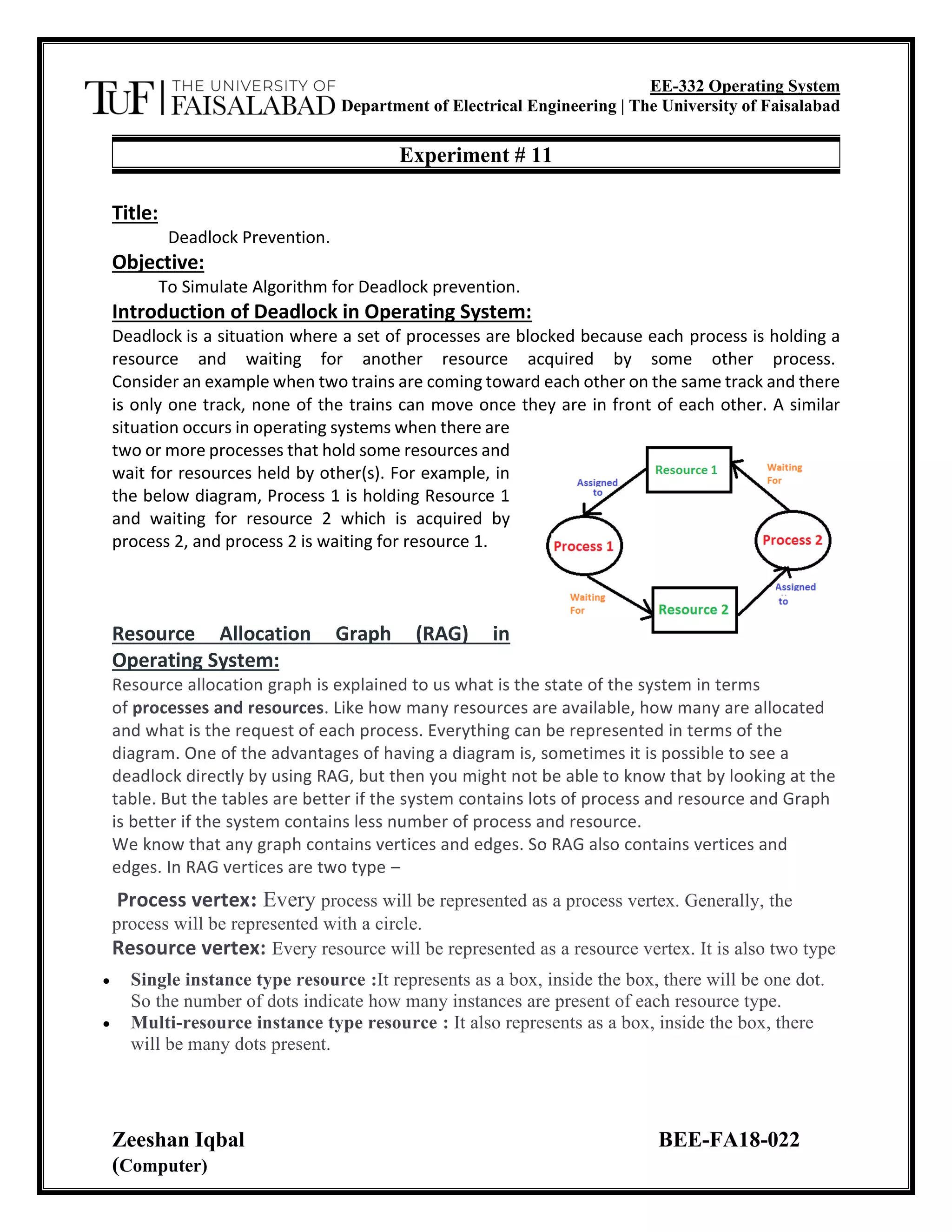Deadlock Prevention In Operating System Pdf 3976