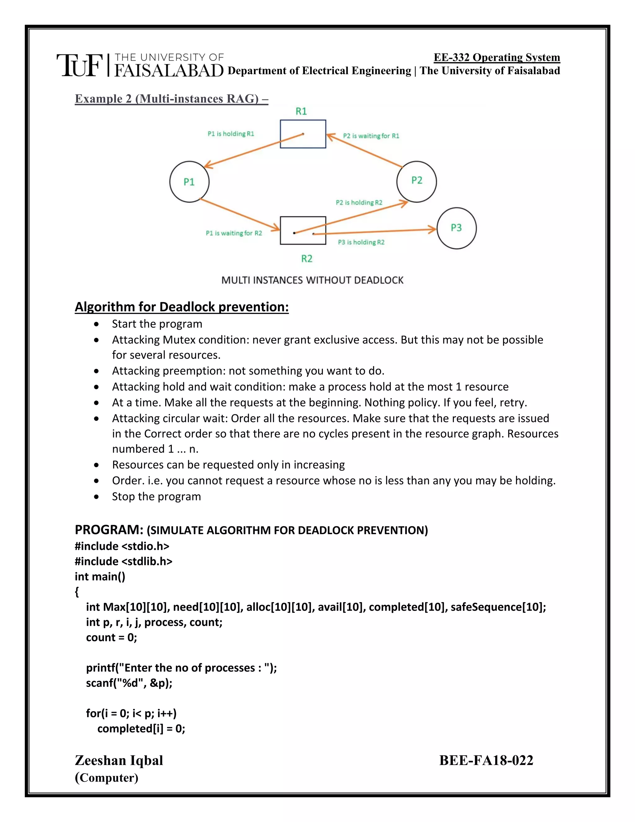 Deadlock Prevention in Operating System | PDF