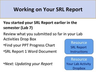 Lab 11: Preparing Your SRL Report | PPT