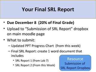 Lab 11: Preparing Your SRL Report | PPT
