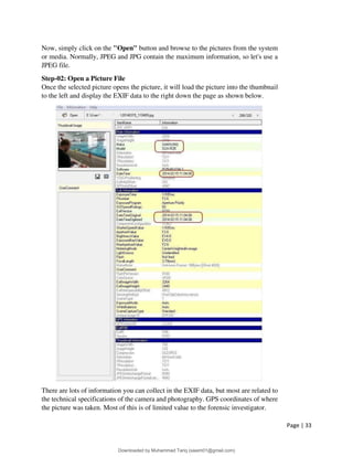 Digital Forensics Lab Experiment No 12 EXIF Data | PDF