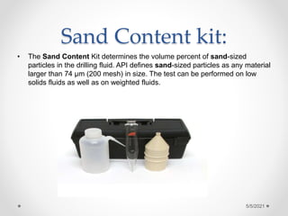 Lab 12 measurement of sand contents present in drilling, mud by using ...