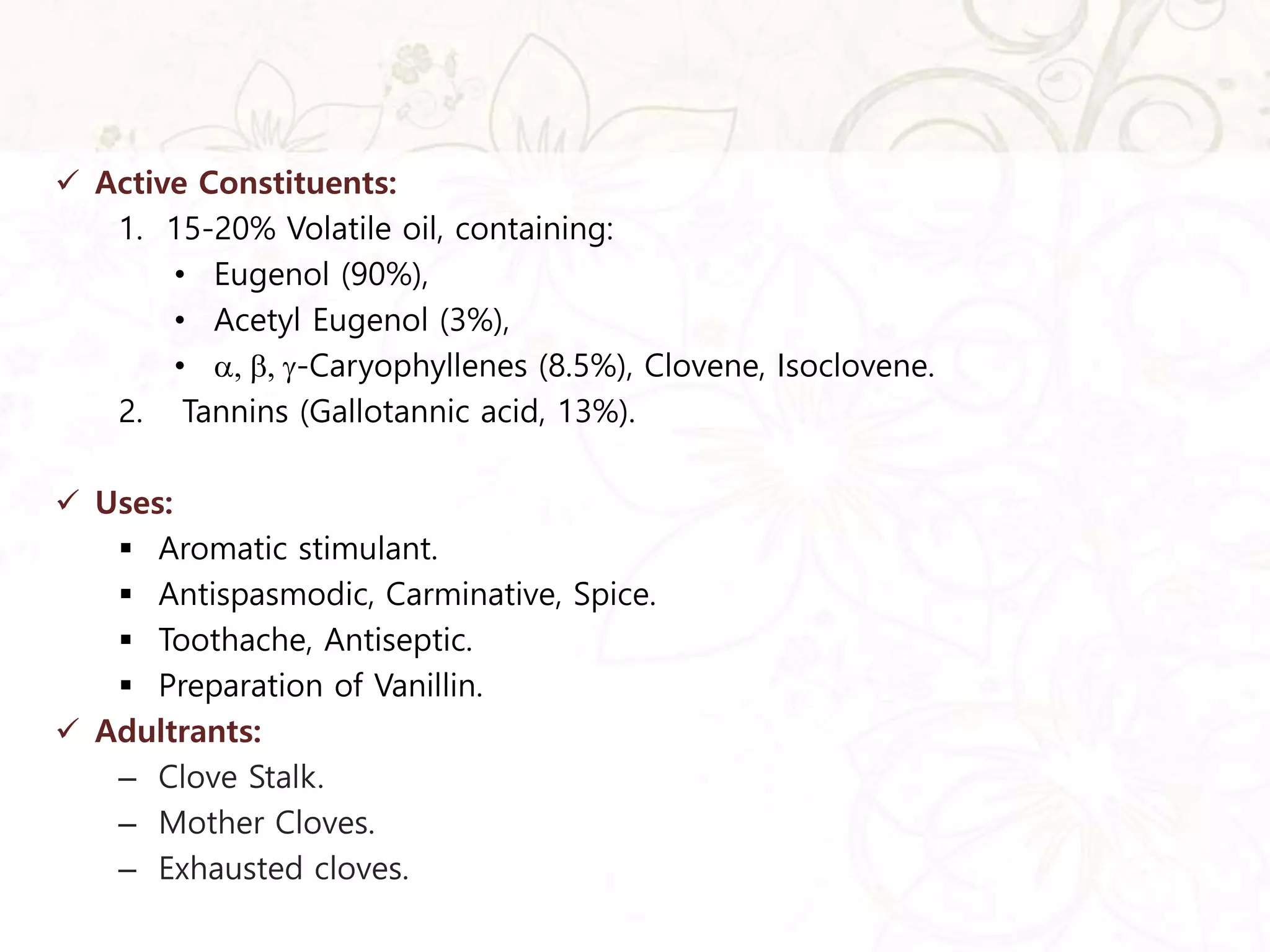 Flowers: Introduction , clove | PPTX