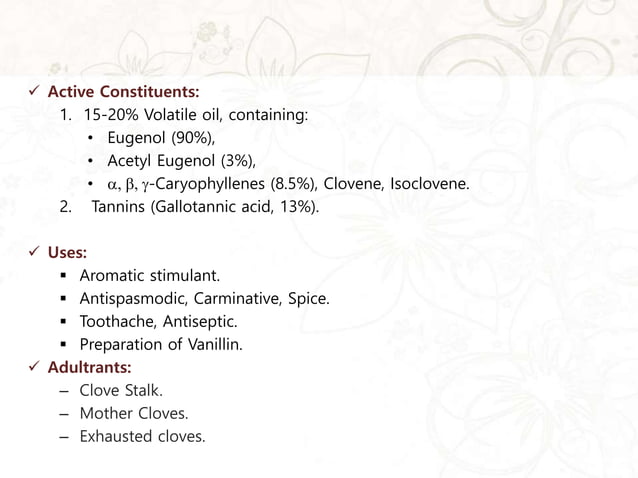 Flowers: Introduction , clove | PPTX