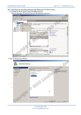 Lab 16 terminal services | PDF