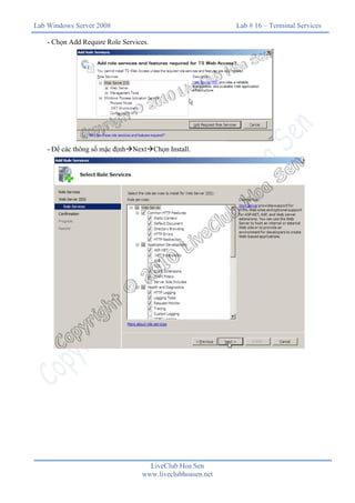 Lab 16 terminal services | PDF