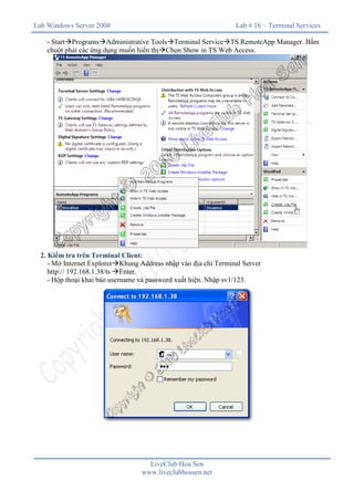 Lab 16 terminal services | PDF