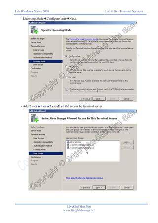Lab 16 terminal services | PDF