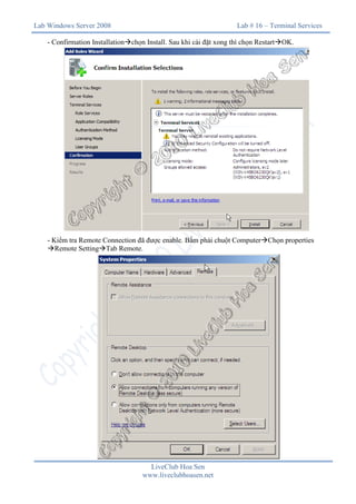 Lab 16 terminal services | PDF