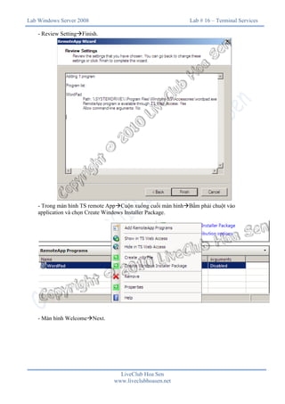 Lab 16 terminal services | PDF