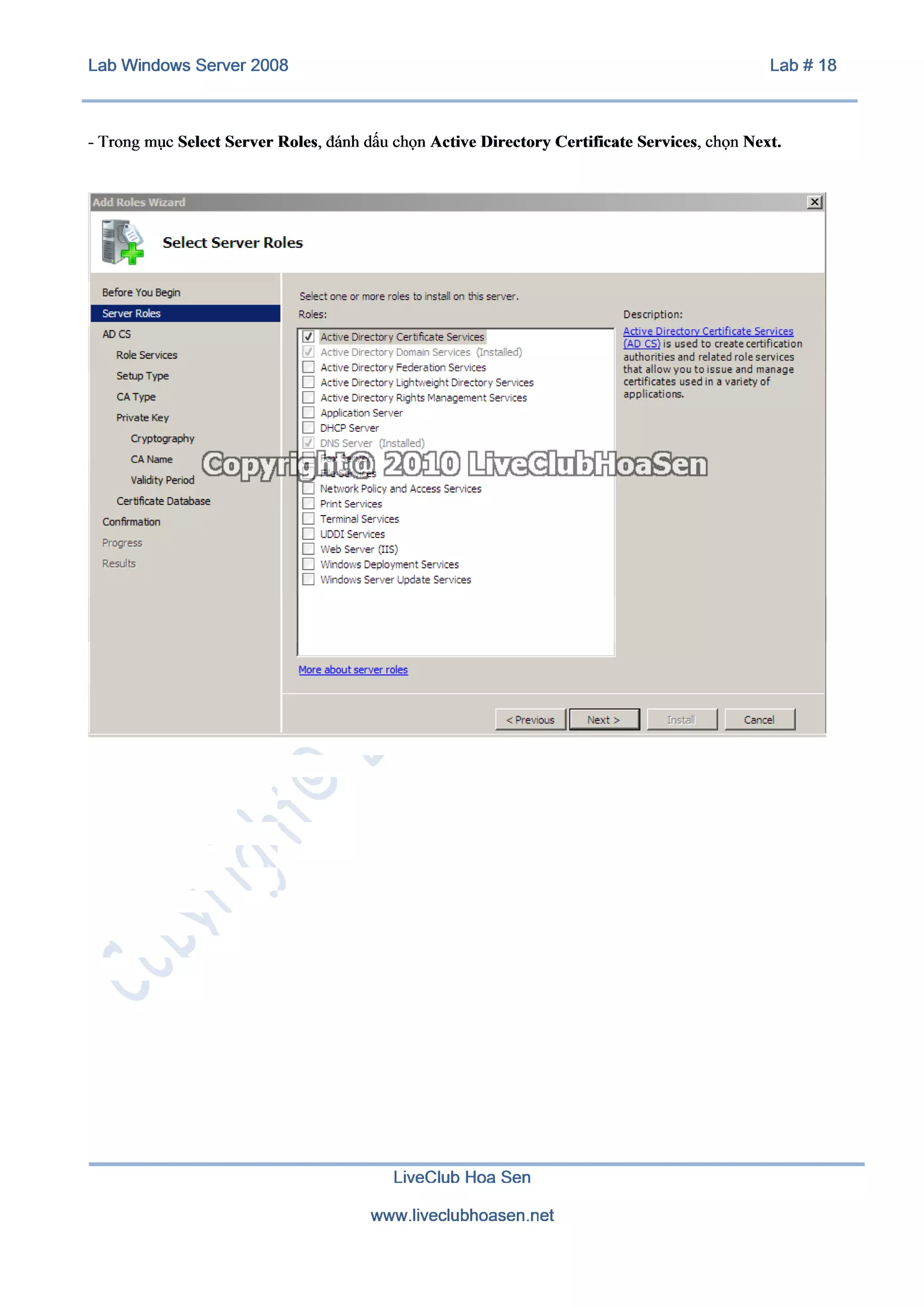 Lab 18 active directory certificate services | PDF