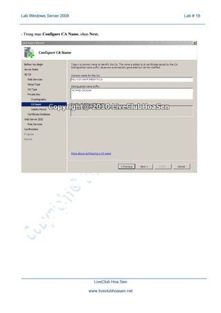 Lab 18 active directory certificate services | PDF