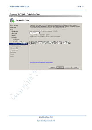 Lab 18 active directory certificate services | PDF