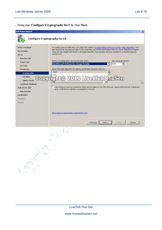 Lab 18 active directory certificate services | PDF