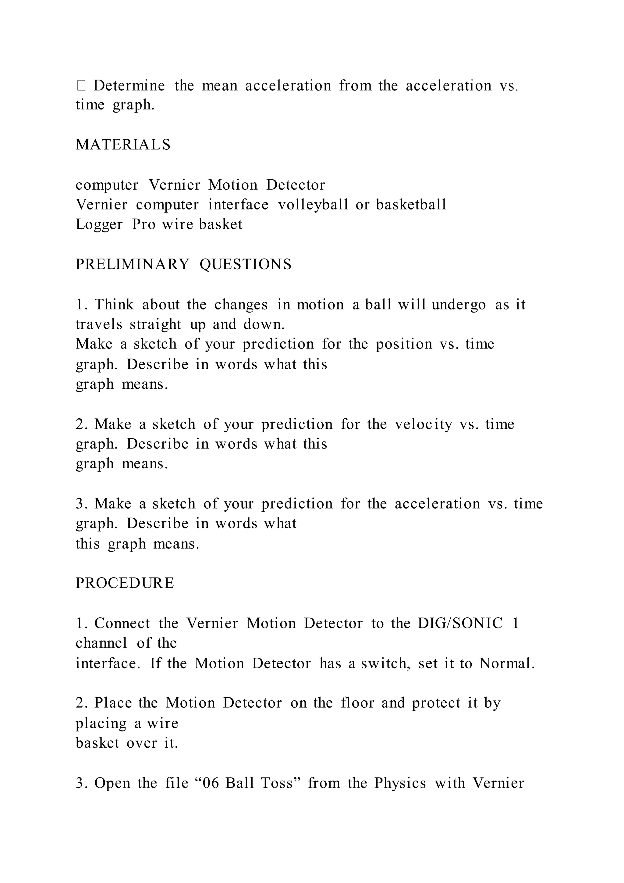 Lab 1 ball toss data analysis (physics with vernier experimen | DOCX