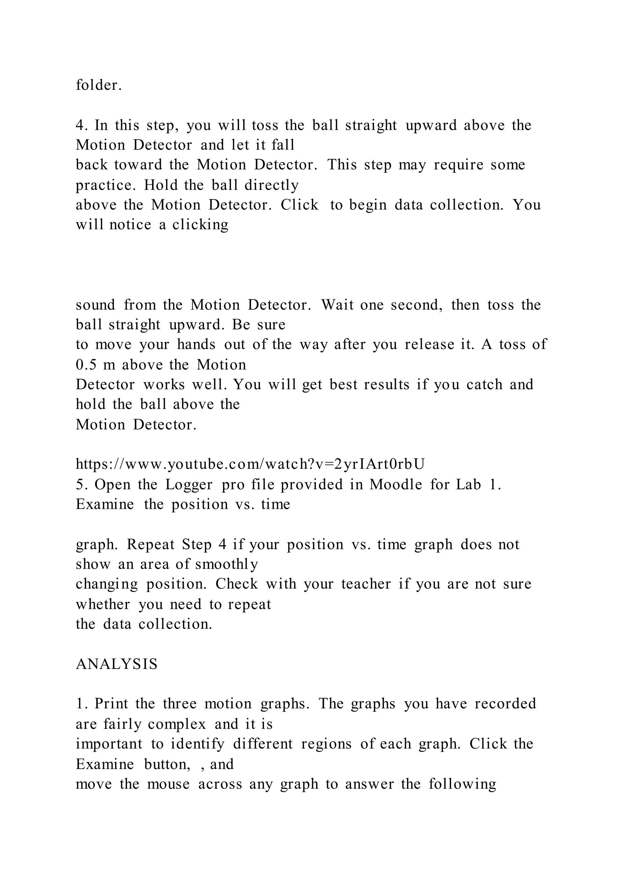 Lab 1 ball toss data analysis (physics with vernier experimen | DOCX