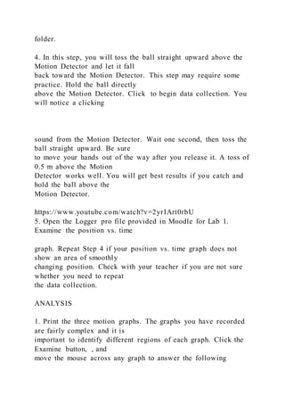 Lab 1 ball toss data analysis (physics with vernier experimen | DOCX