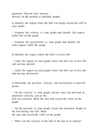 Lab 1 ball toss data analysis (physics with vernier experimen | DOCX