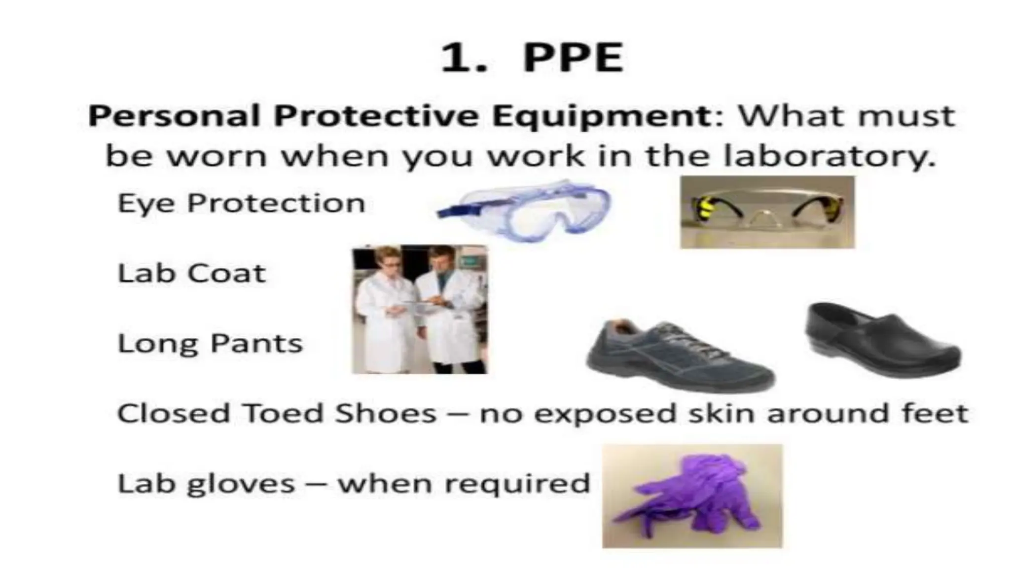 GBSN - Biochemistry (Lab 1) Biochemistry Lab Safety Procedures | PPT