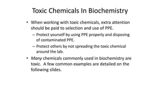 GBSN - Biochemistry (Lab 1) Biochemistry Lab Safety Procedures | PPTX