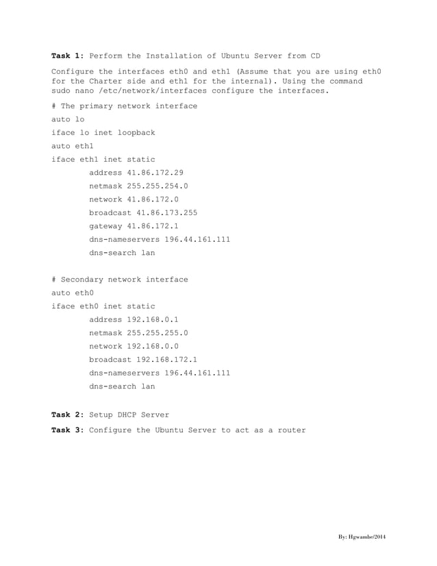 Lab1 dhcp-server | PDF