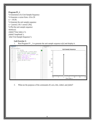 Lab 1 digital signal processing in matlab | PDF