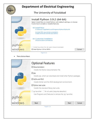 Lab (1) installation of python | PDF