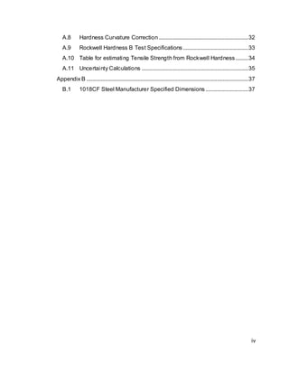 1018 Steel and PLA Tensile Test and Hardness Report | DOCX