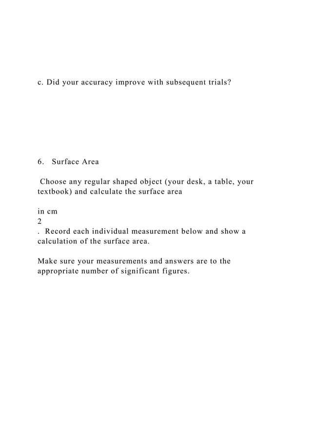 Lab 1 Measurement Accuracy and Precision Lab Materi.docx | Free Download