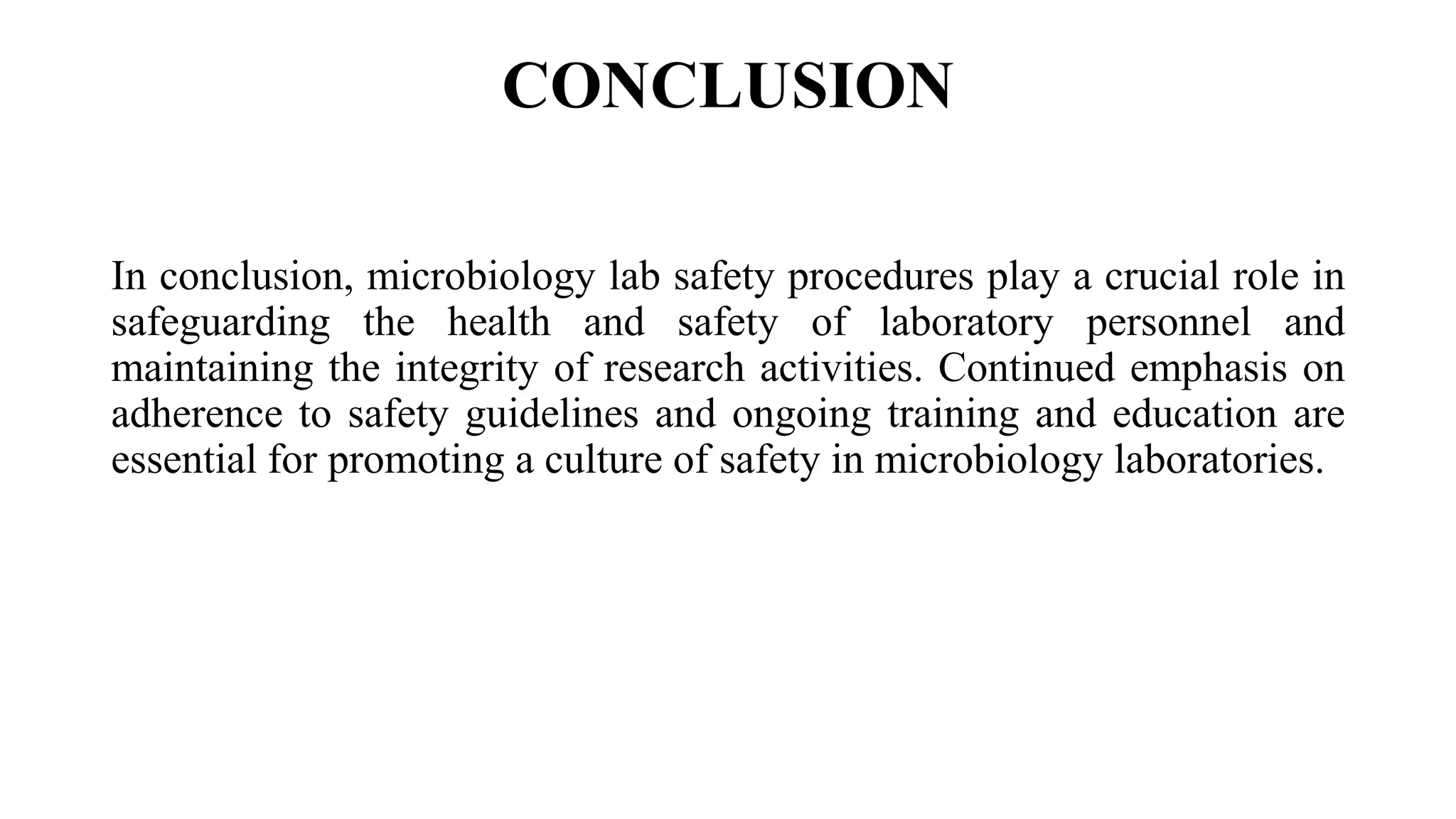GBSN - Microbiology (Lab 1) Microbiology Lab Safety Procedures | PPT