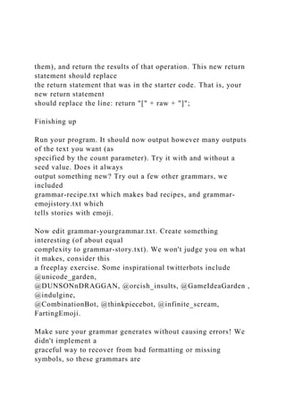 Lab 1 Recursion Introduction Tracery (tracery.io.docx