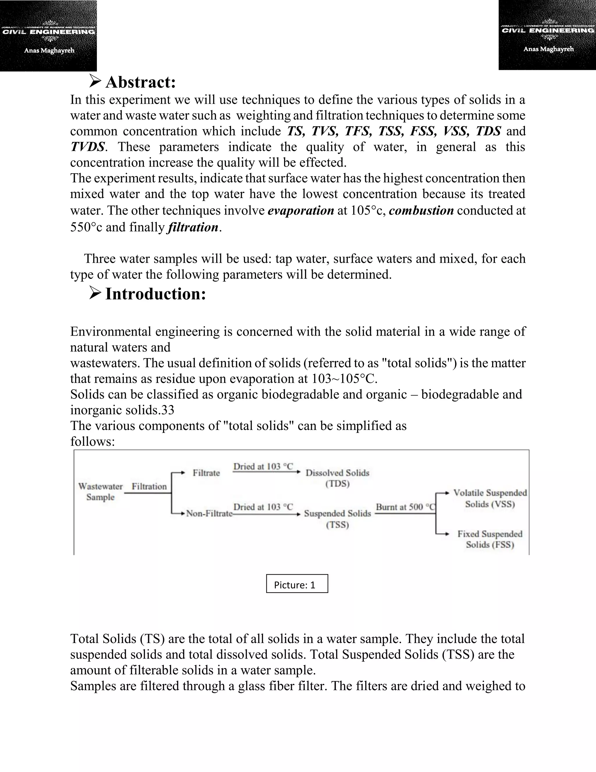 Lab 1 solid determination | PDF